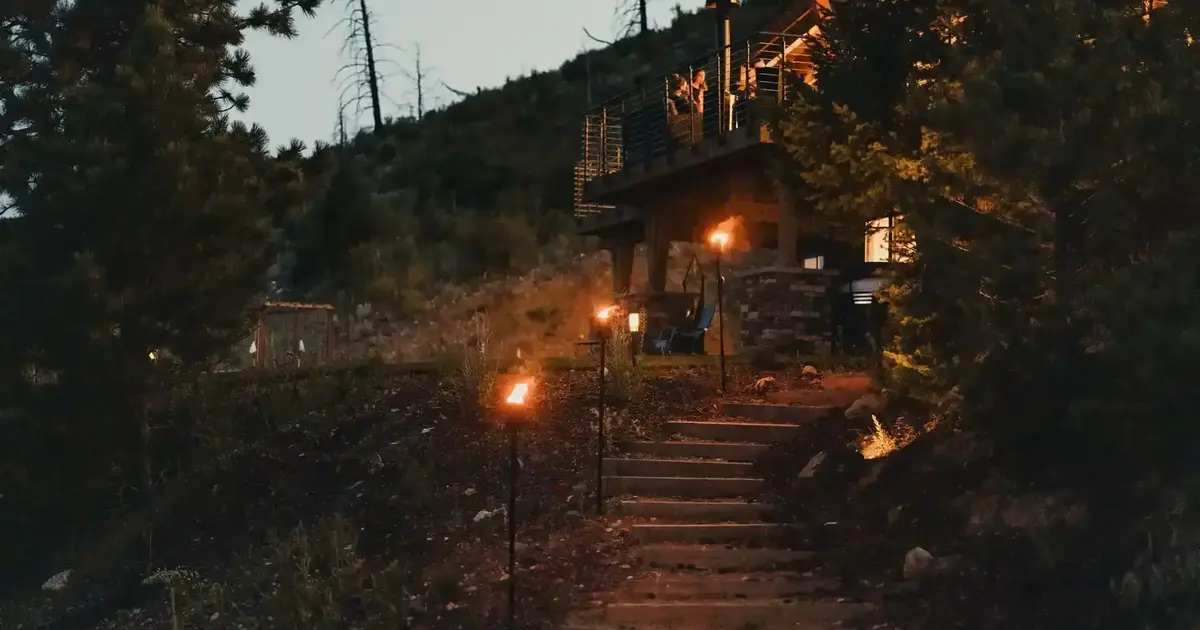 A Modern Torch Adds Ambiance to Your Outdoor Living Space